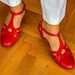 Vintage Inspired Red Shoes, Red Dancing Shoes, Retro Women Shoes ...