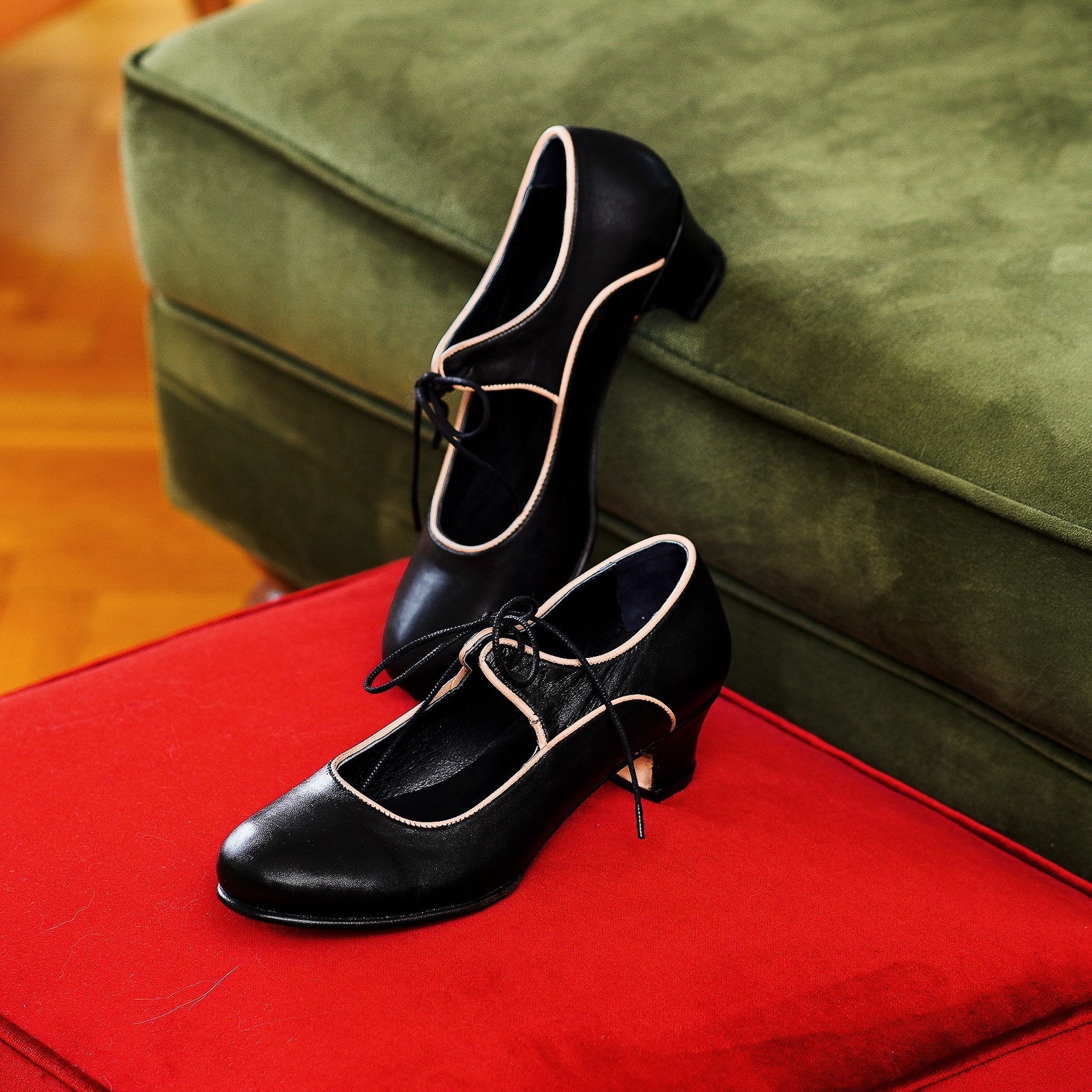 Vintage Inspired Genuine Leather Retro Women Shoes Black - Etsy