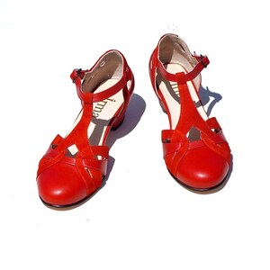 Vintage Inspired Red Shoes, Red Dancing Shoes, Retro Women Shoes ...