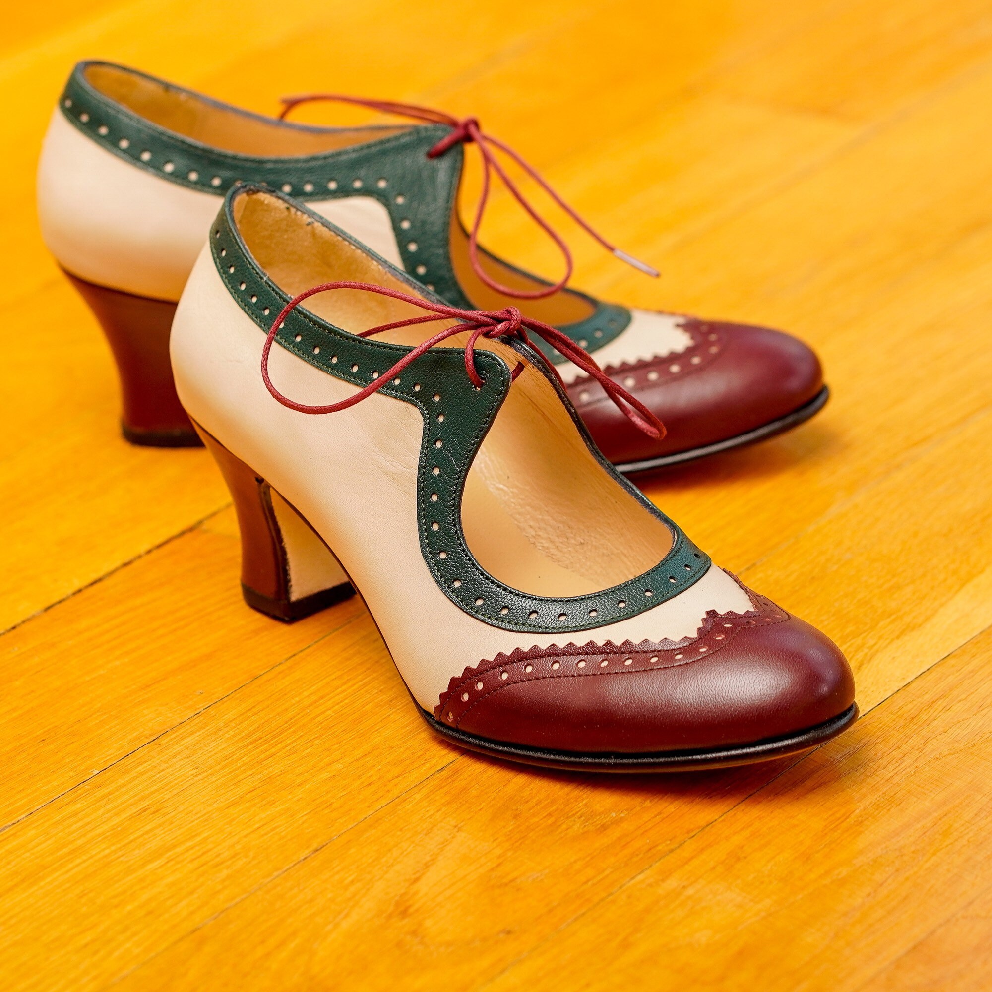 Vintage Inspired, Genuine Leather, Retro Women Shoes, Swing Shoes, 50s ...
