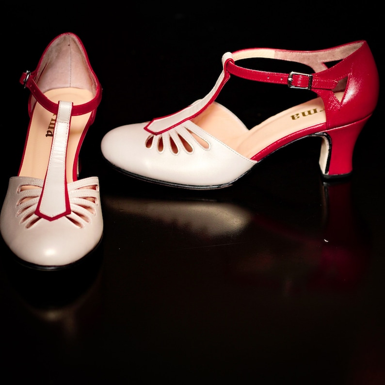 Vintage Inspired, Genuine Leather, Retro Women Shoes, Swing Shoes, 50s ...