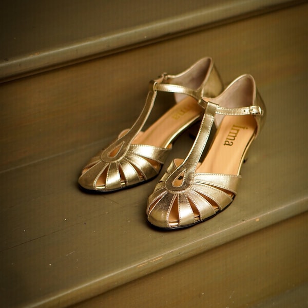 Gold Shoes - Etsy