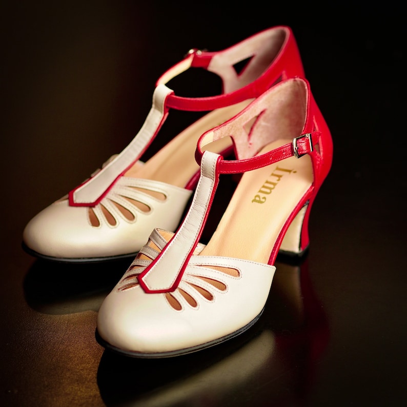 Vintage Inspired, Genuine Leather, Retro Women Shoes, Swing Shoes, 50s ...
