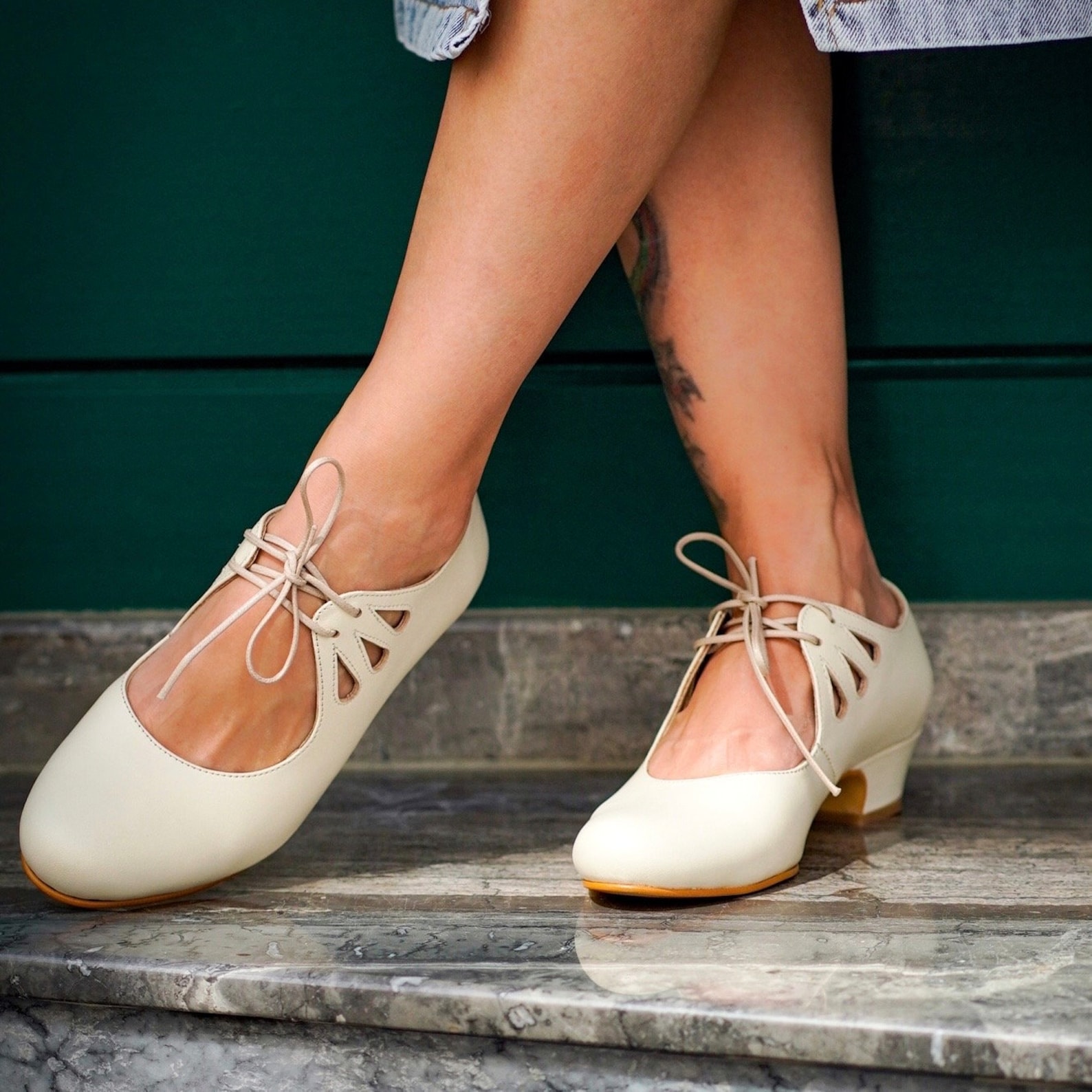 Vintage Inspired Beige Shoes, Genuine Leather, Handmade Wedding Shoes ...