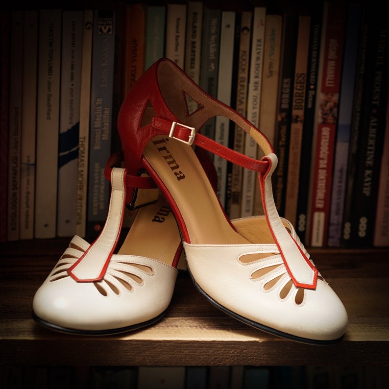 Vintage Inspired, Genuine Leather, Retro Women Shoes, Swing Shoes, 50s ...