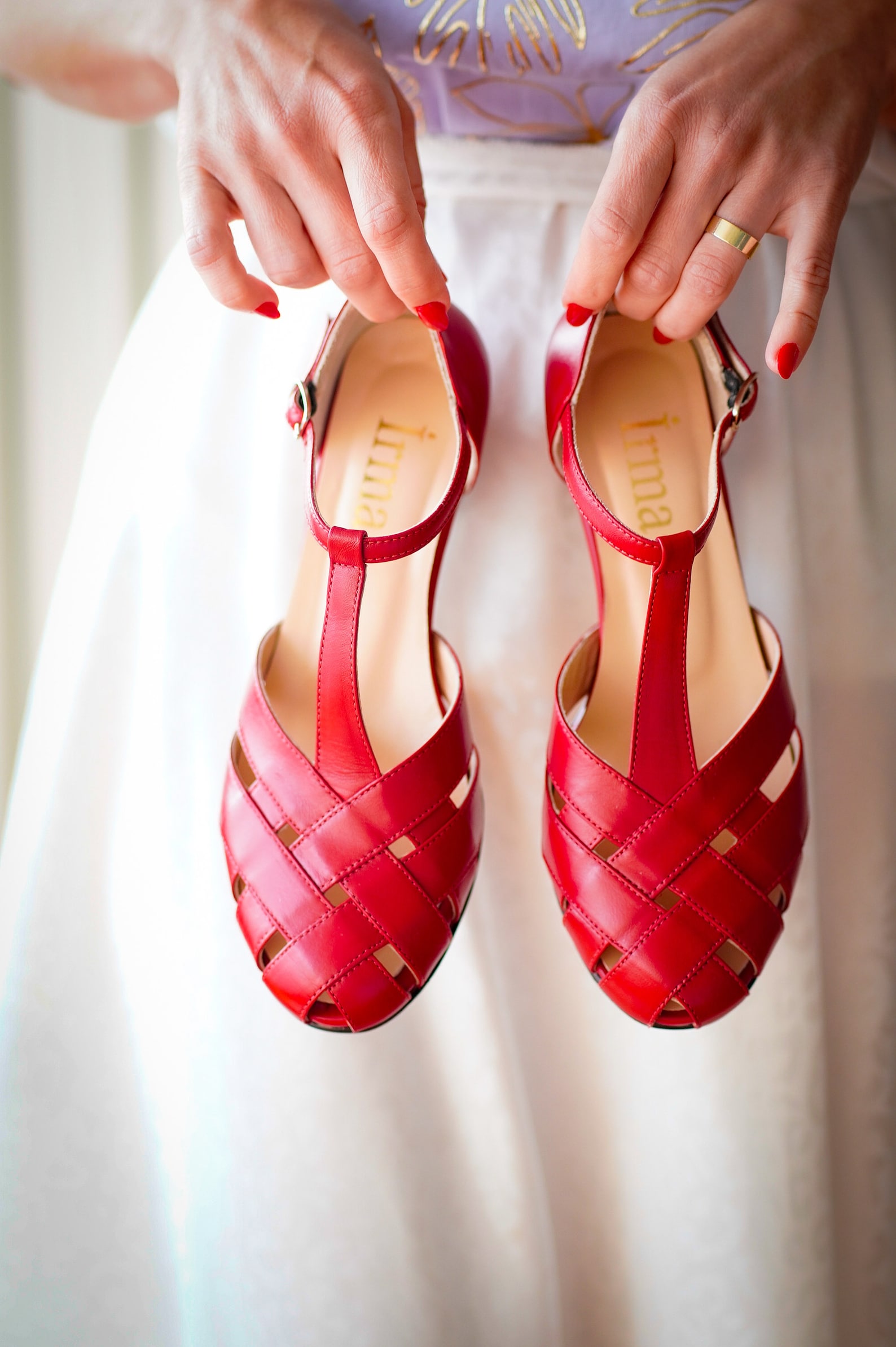 Vintage Inspired, Genuine Leather, Retro Women Shoes, Red Shoes, Mod ...