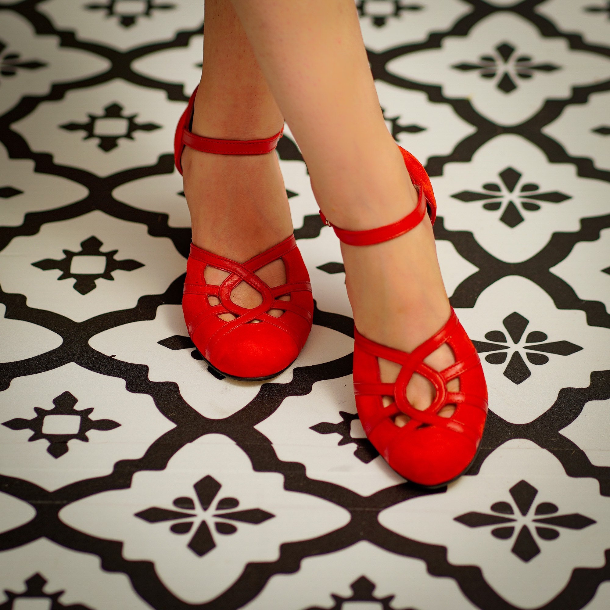 Vintage Inspired Genuine Leather Handmade Retro Women Shoes - Etsy