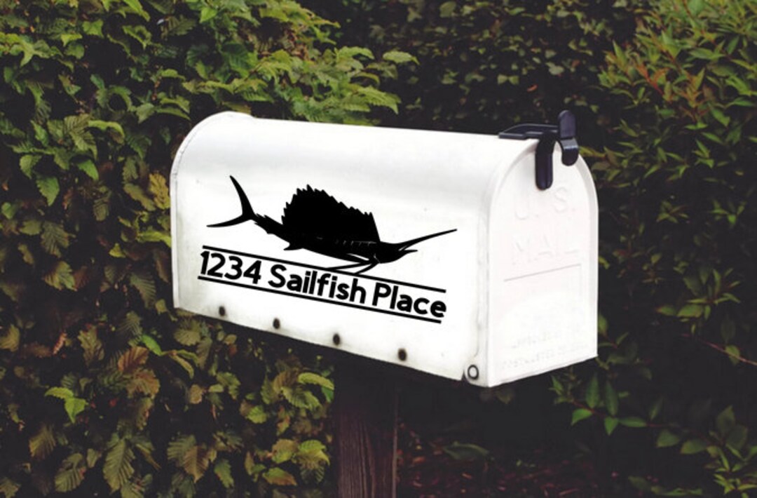 Sailfish Personalized Mailbox Decal Set of 2 - Etsy
