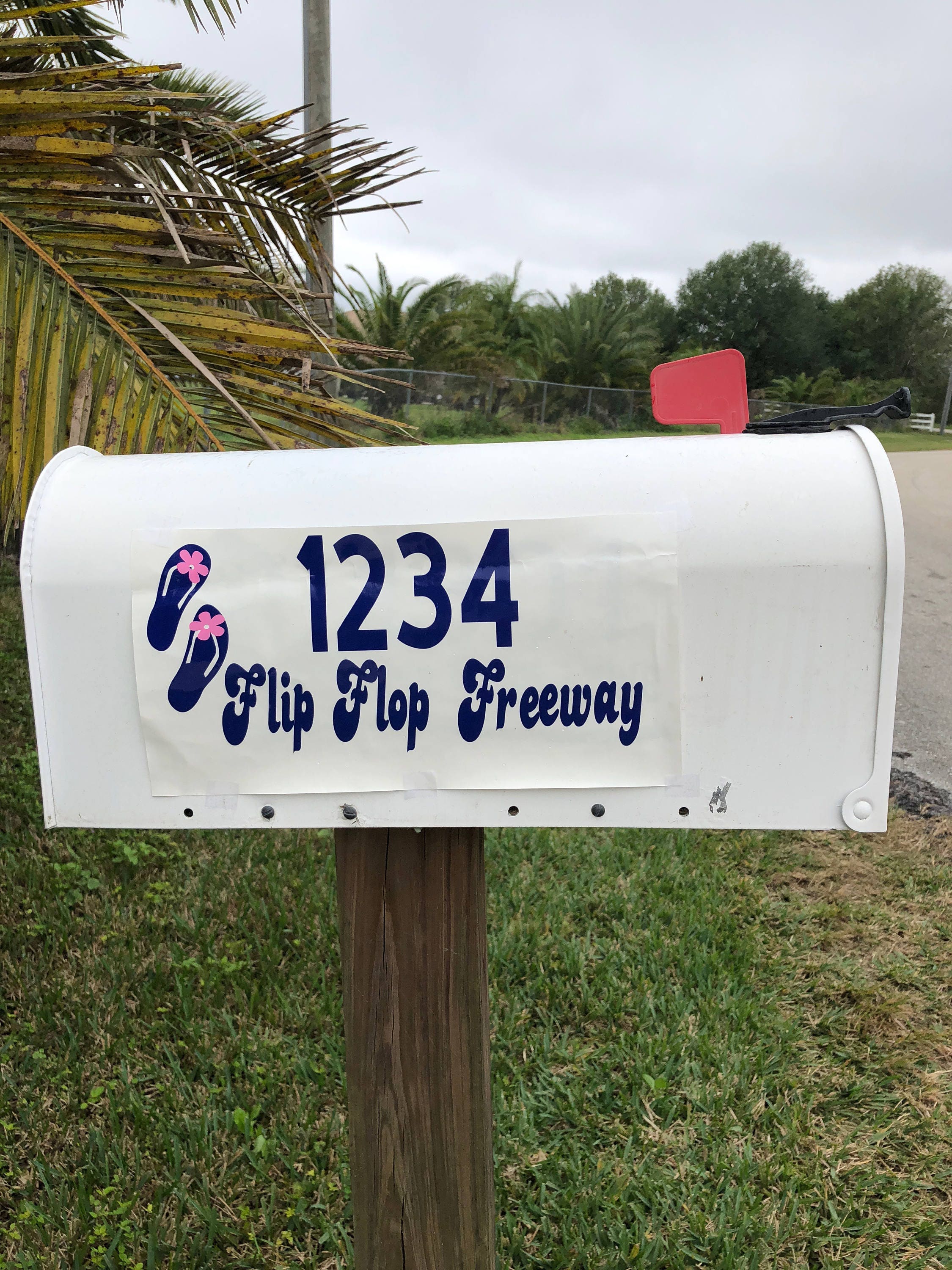 Flip Flop Nautical Personalized Mailbox Decal Set of 2 - Etsy