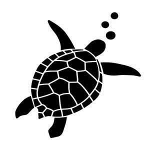 Turtle With Bubbles Vinyl Decal - Etsy