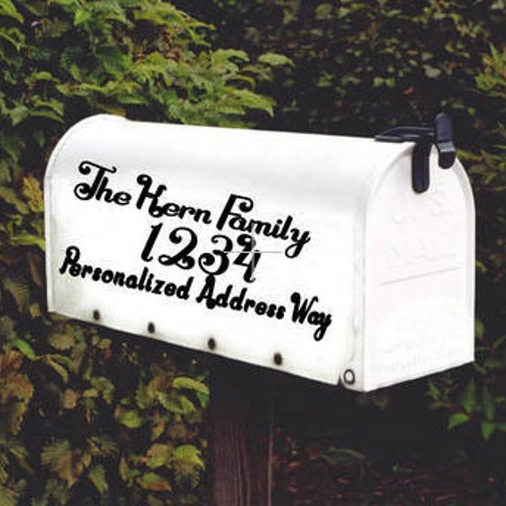 Personalized Name Mailbox Decal Set of 2 | Etsy