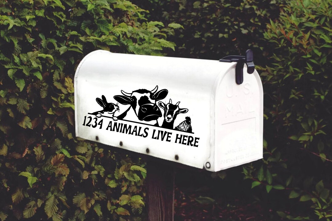 Farm Animals Cow Goat Rabbit Rooster Mailbox Decals Set of 2 - Etsy