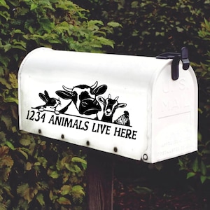 Farm Animals Cow Goat Rabbit Rooster Mailbox Decals Set of 2 - Etsy