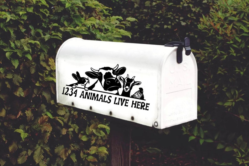 Farm Animals Cow Goat Rabbit Rooster Mailbox Decals Set of 2 - Etsy