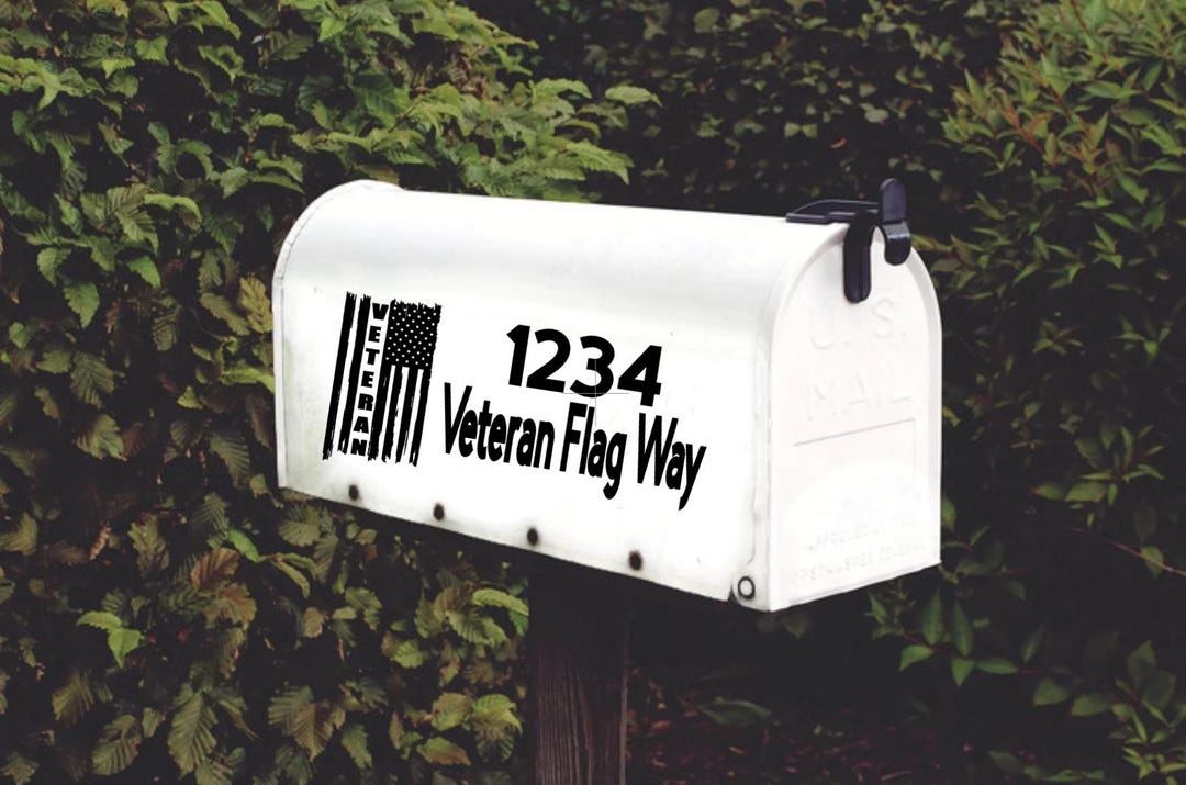 Veteran Flag Vinyl Mailbox Address Decal Set of 2 - Etsy
