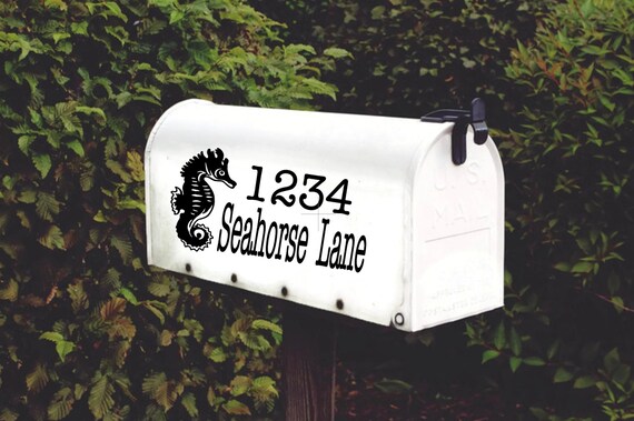 Tropical Seahorse Mailbox Decal Set of 2 | Etsy