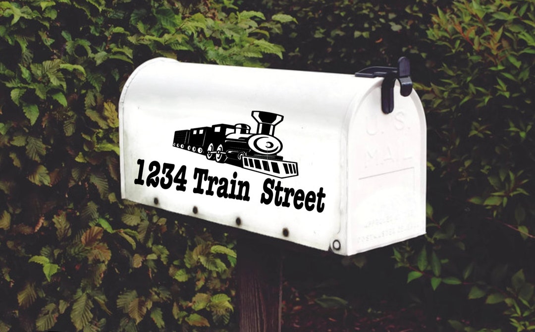 Personalized Train Vinyl Address Mailbox Decal - Etsy