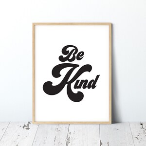 Be Kind PRINTABLE WALL ART Living Room Decor, Digital Download, Large ...