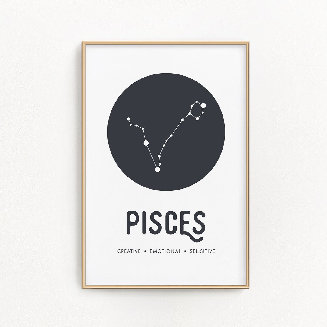 Pisces - PRINTABLE WALL ART - Instant Digital Download, Pisces Zodiac ...