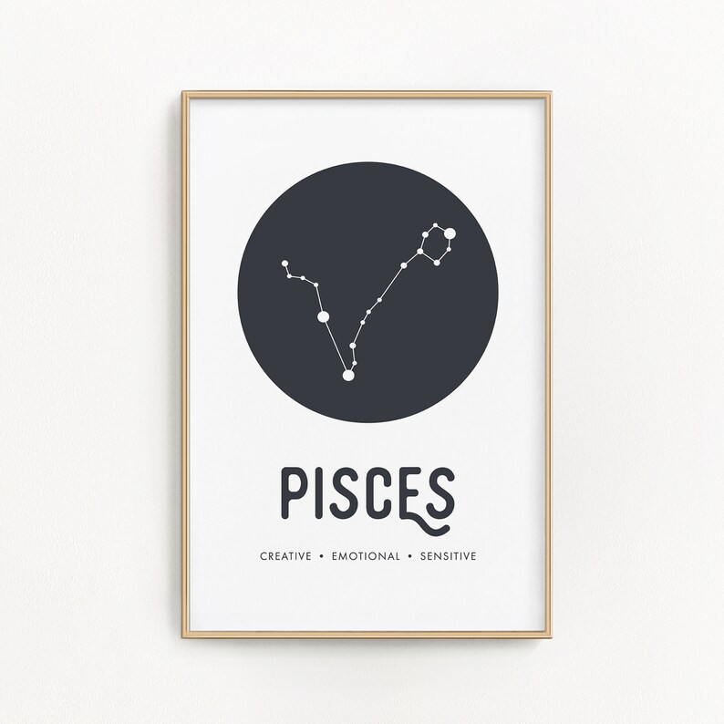Pisces - PRINTABLE WALL ART - Instant Digital Download, Pisces Zodiac ...
