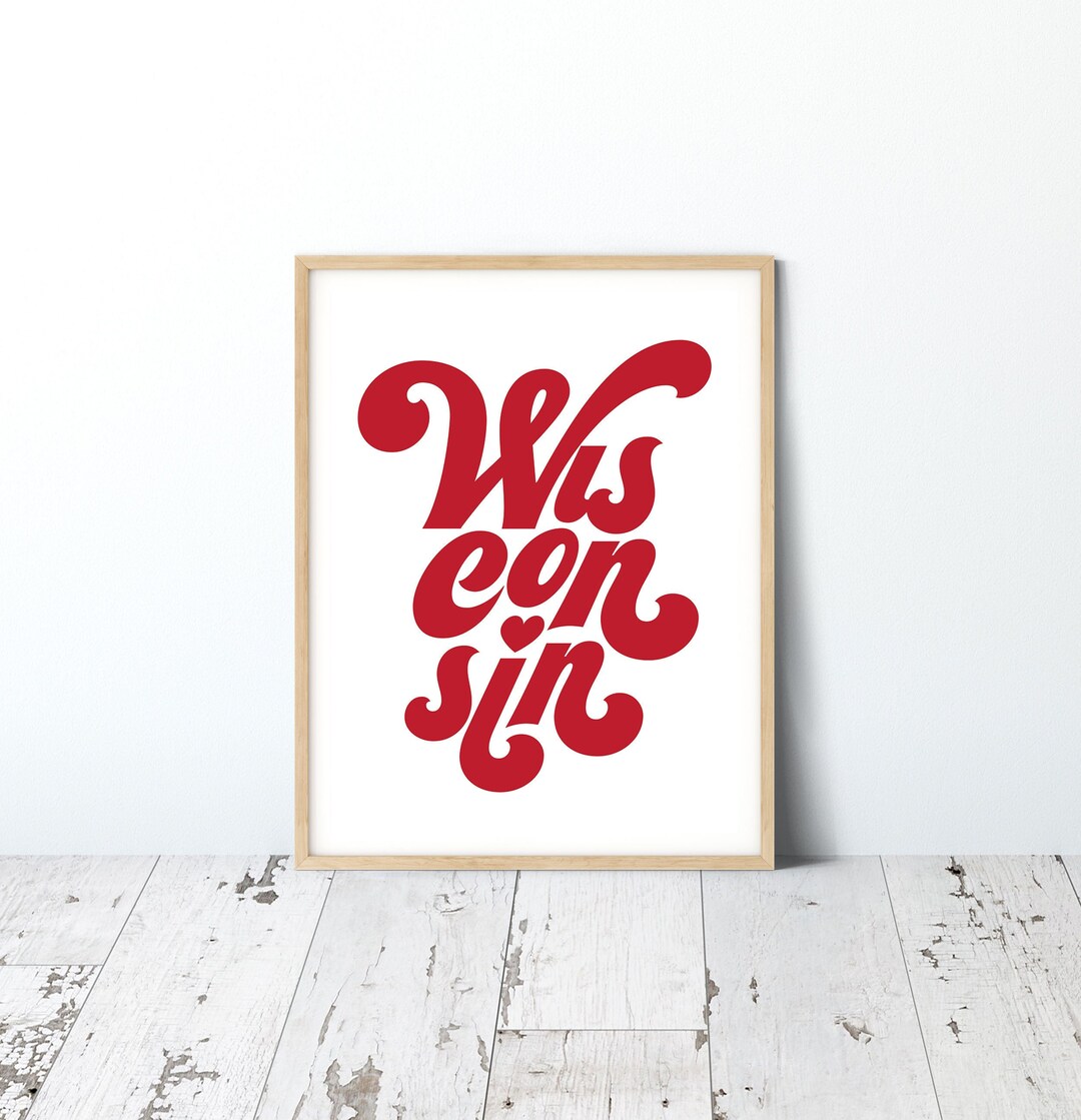 Wisconsin Love - PRINTABLE WALL ART - Instant Download, Wisconsin Gift ...