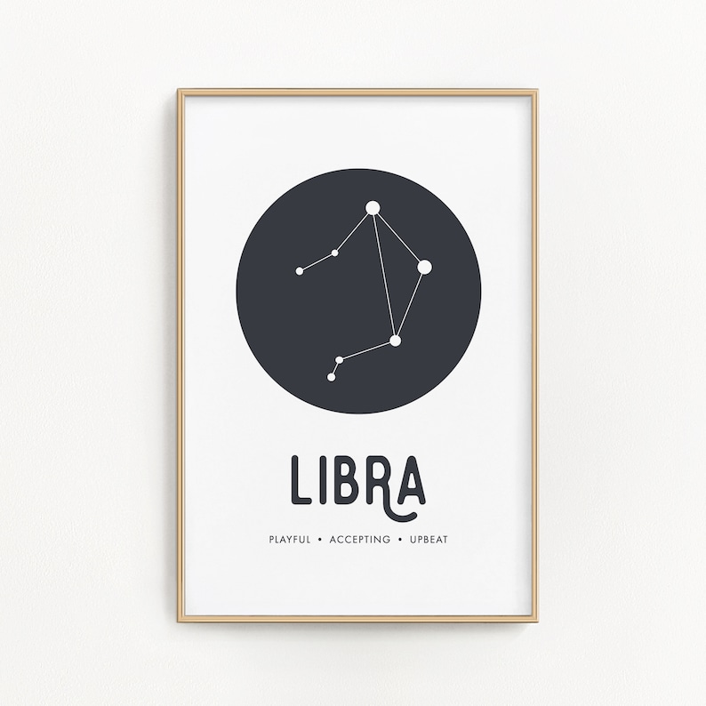 Libra - PRINTABLE WALL ART - Instant Digital Download, Libra Zodiac ...