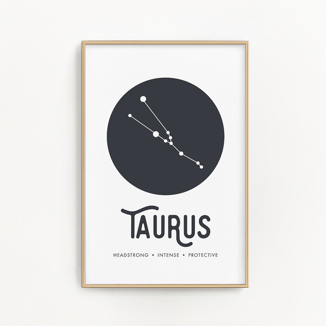 Taurus - PRINTABLE WALL ART - Instant Digital Download, Taurus Zodiac ...