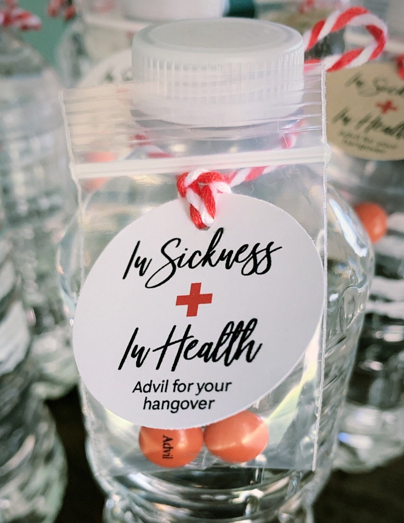 In Sickness in Health // Hangover Wedding Favor Tags - Etsy