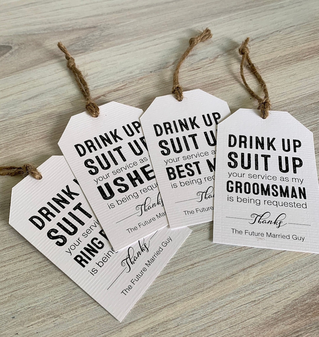 Groomsmen Bottle Tags, Best Man, Grooms Party Gift, Wedding Party ...