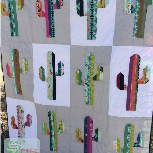 Sonoran Saguaro Quilt Pattern printed Copy - Etsy