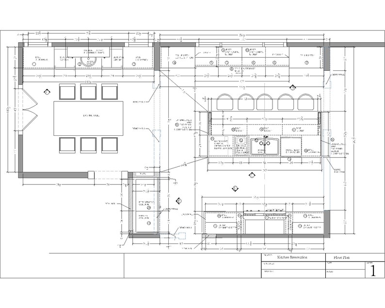 Autocad Full Kitchen/dining Design Package Completed and - Etsy