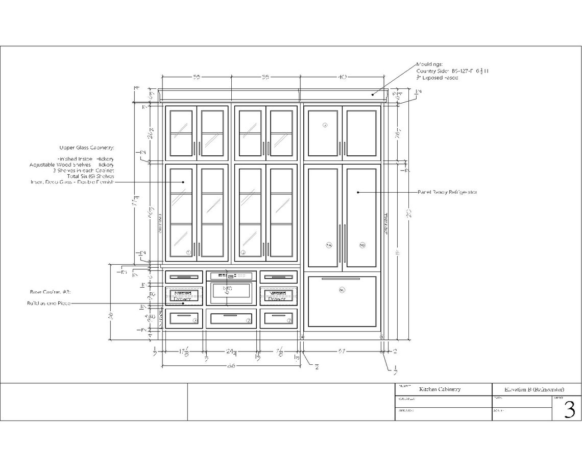 DWG Autocad 2D Kitchen Design, Kitchen Elevations, Cabinetry Details ...