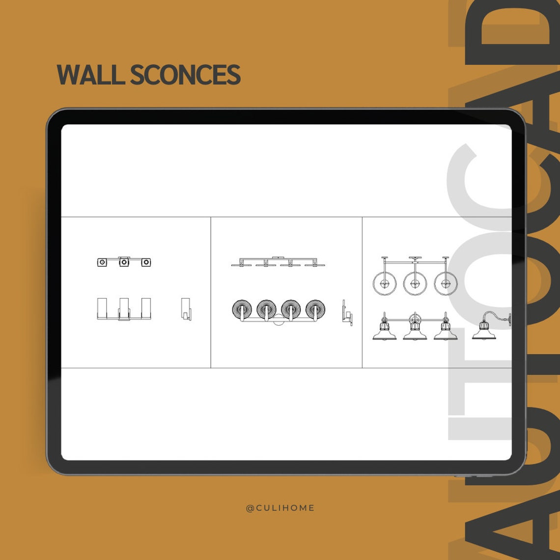 2D Autocad Blocks I Wall Light Fixtures I Interior Design - Etsy