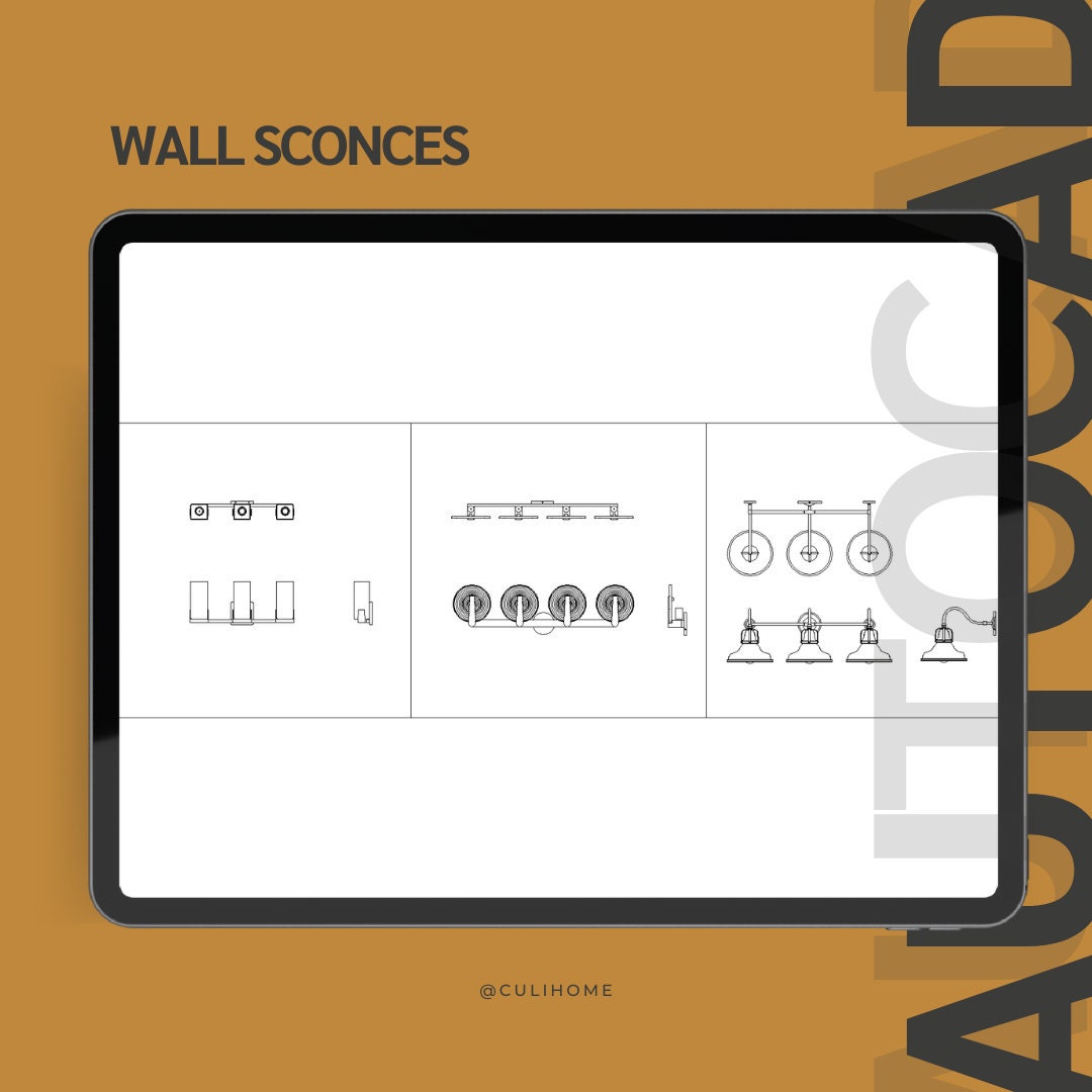 2D Autocad Blocks I Wall Light Fixtures I Interior Design - Etsy