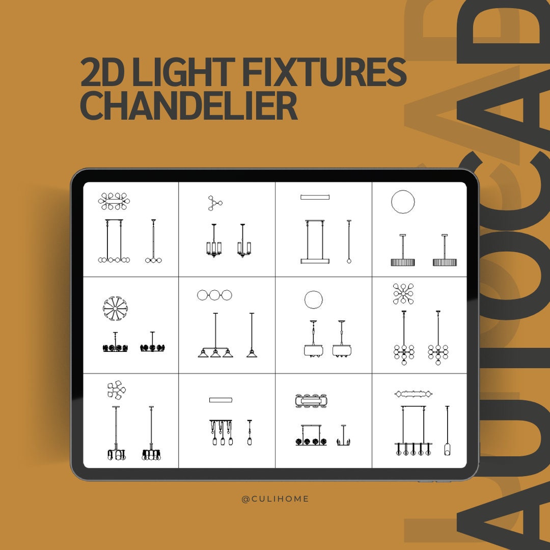 Unique Chandelier Light Fixture Blocks for Autocad | Interior Designers ...