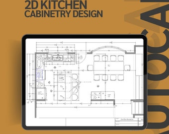 DWG Autocad 2D Kitchen Design, Kitchen Elevations, Cabinetry Details ...