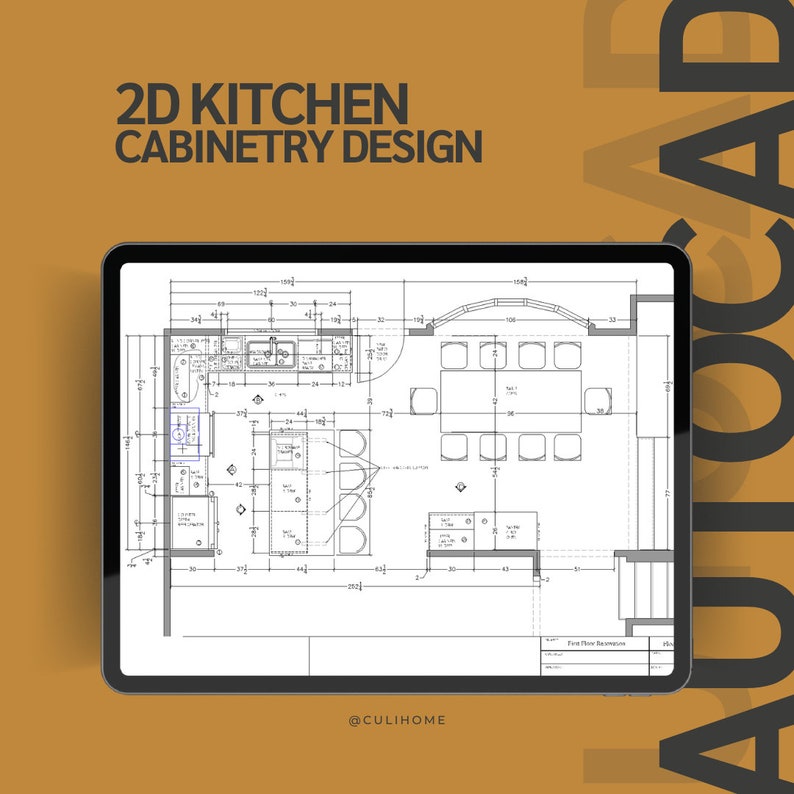 DWG Autocad 2D Kitchen Design, Kitchen Cabinetry Elevations - Etsy