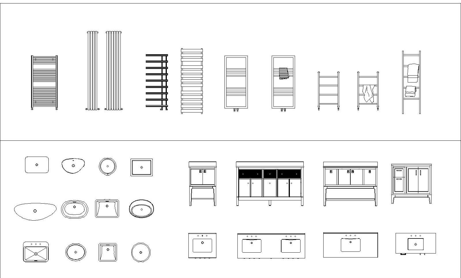 DWG Autocad 2D Bathroom Fixtures Drawings Complete Set of - Etsy