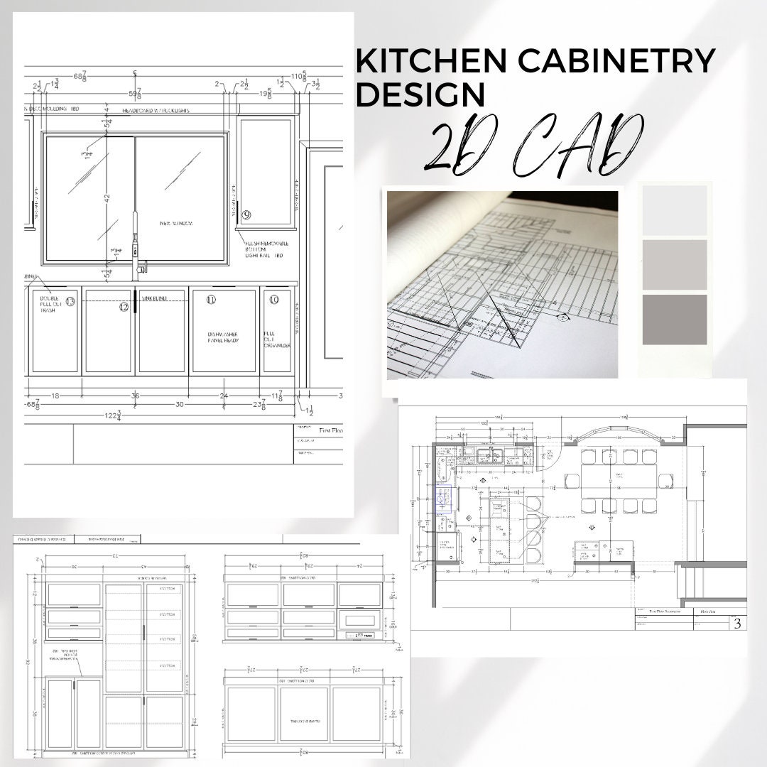 DWG Autocad 2D Kitchen Design, Kitchen Cabinetry Elevations - Etsy