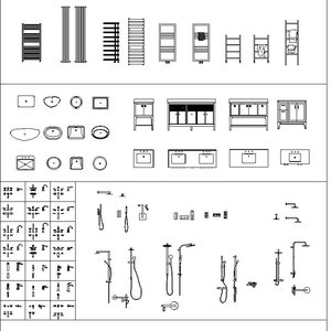 DWG Autocad 2D Bathroom Fixtures Drawings Complete Set of - Etsy