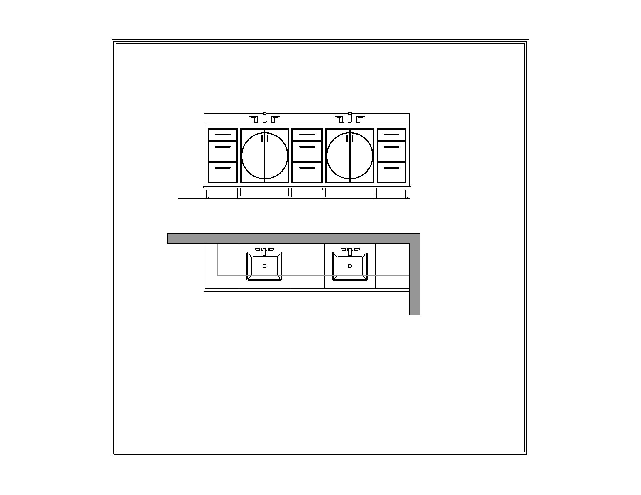 Autocad Bathroom Vanity Elevations Detailed Digital Designs - Etsy