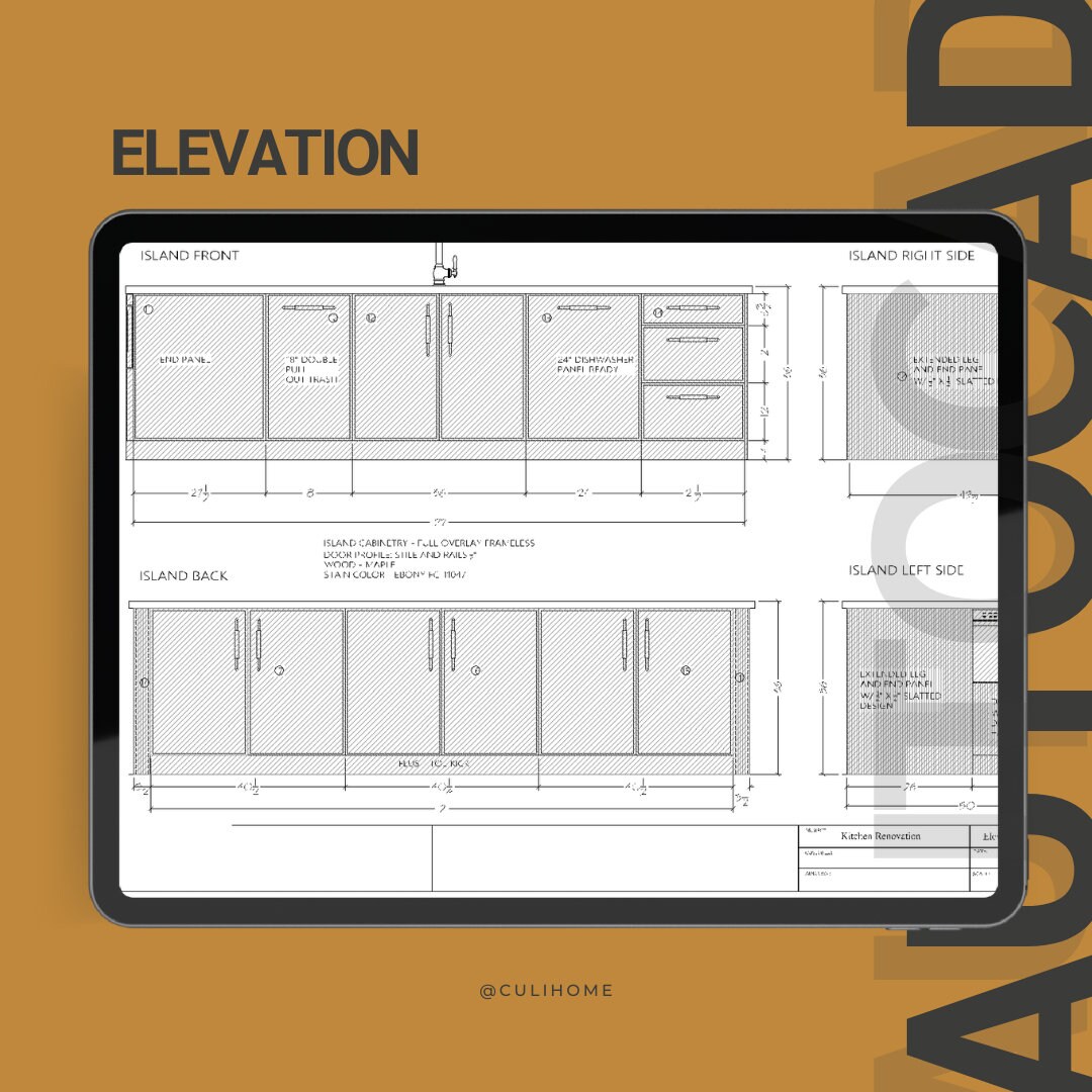 Autocad Full Kitchen/dining Design Package - Completed and Detailed ...