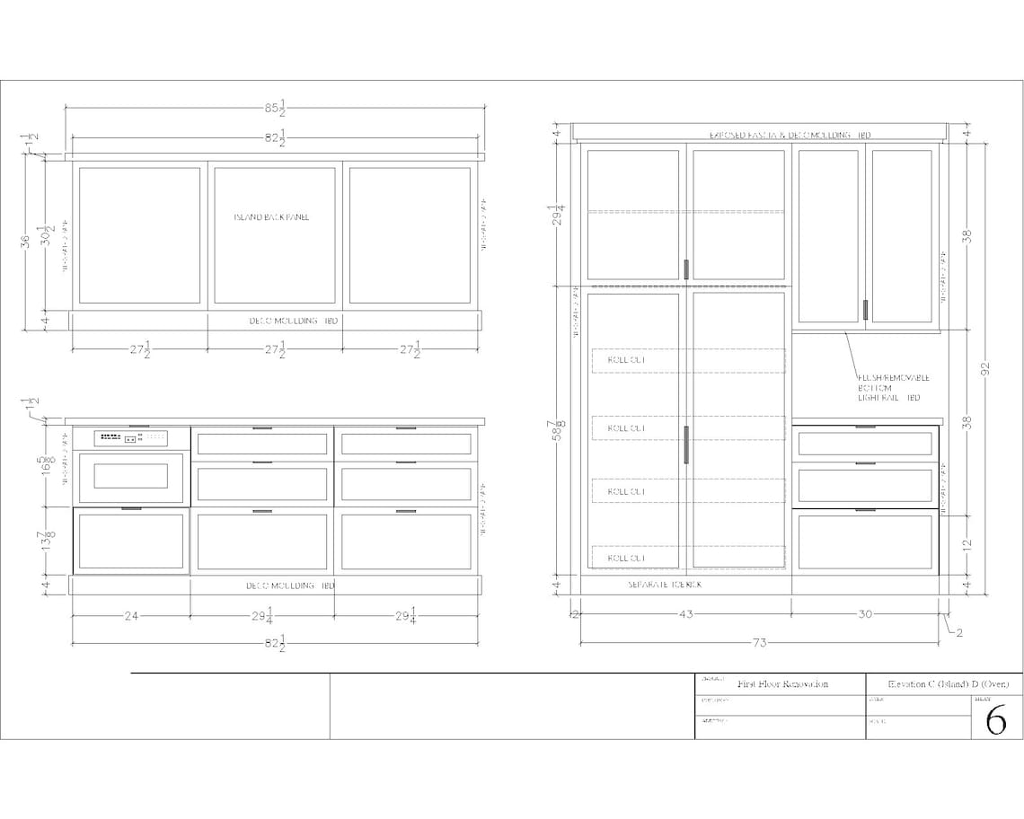 DWG Autocad 2D Kitchen Design, Kitchen Cabinetry Elevations - Etsy