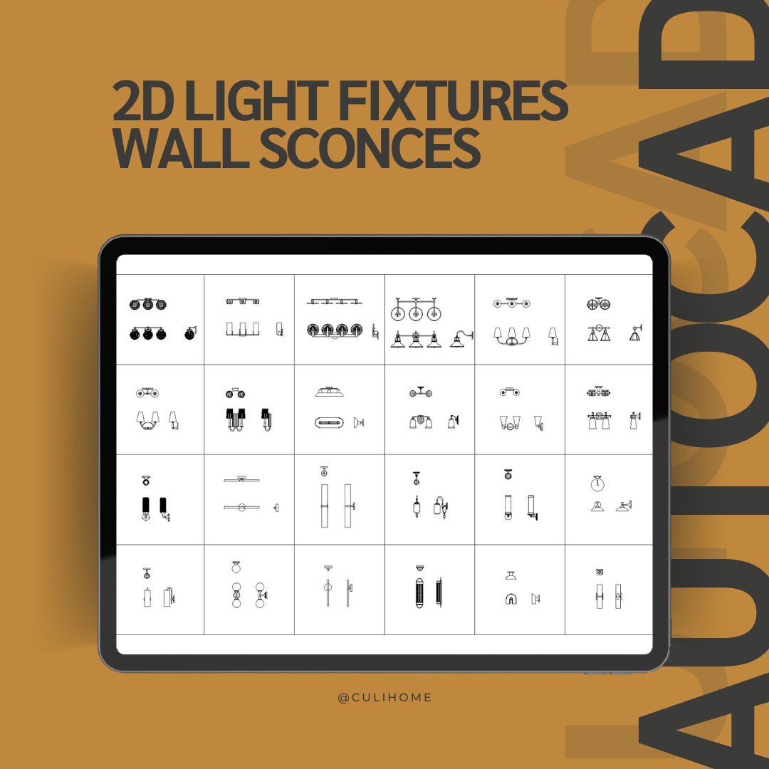 2D Autocad Blocks I Wall Light Fixtures I Interior Design - Etsy