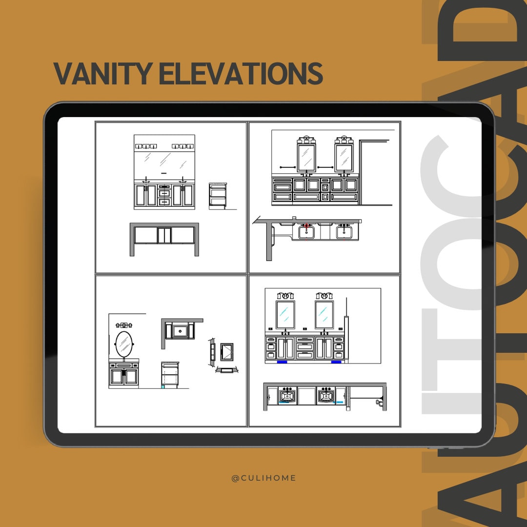 Autocad Bathroom Vanity Elevations - Detailed Digital Designs for Your ...