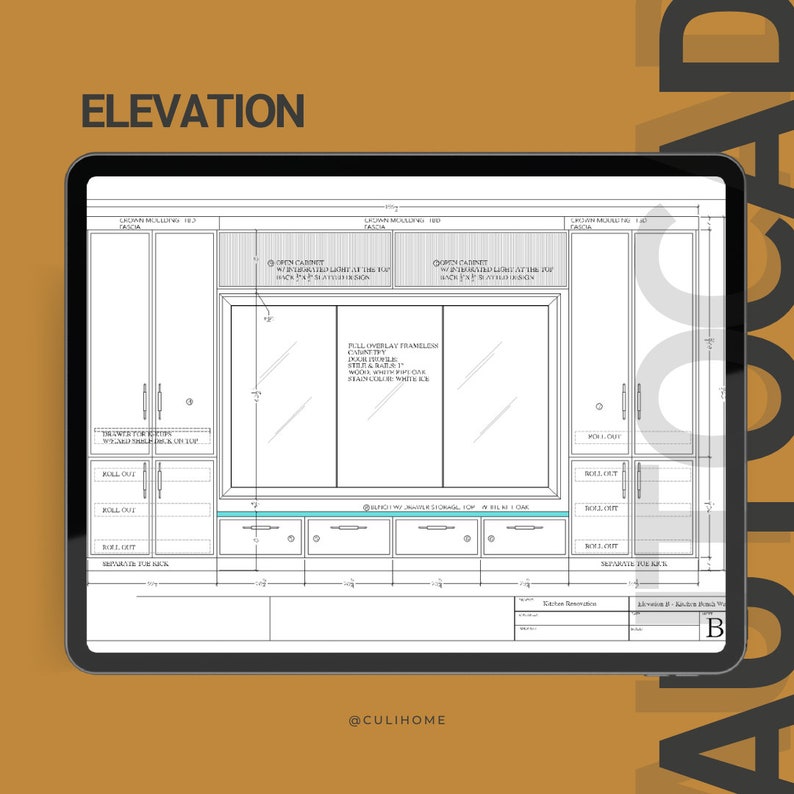 Autocad Full Kitchen/dining Design Package - Completed and Detailed ...