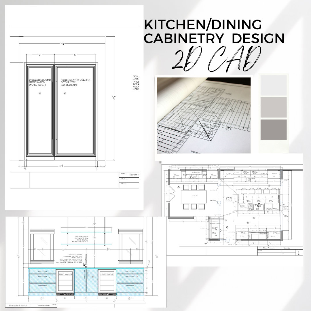 Autocad Full Kitchen/dining Design Package Completed and - Etsy