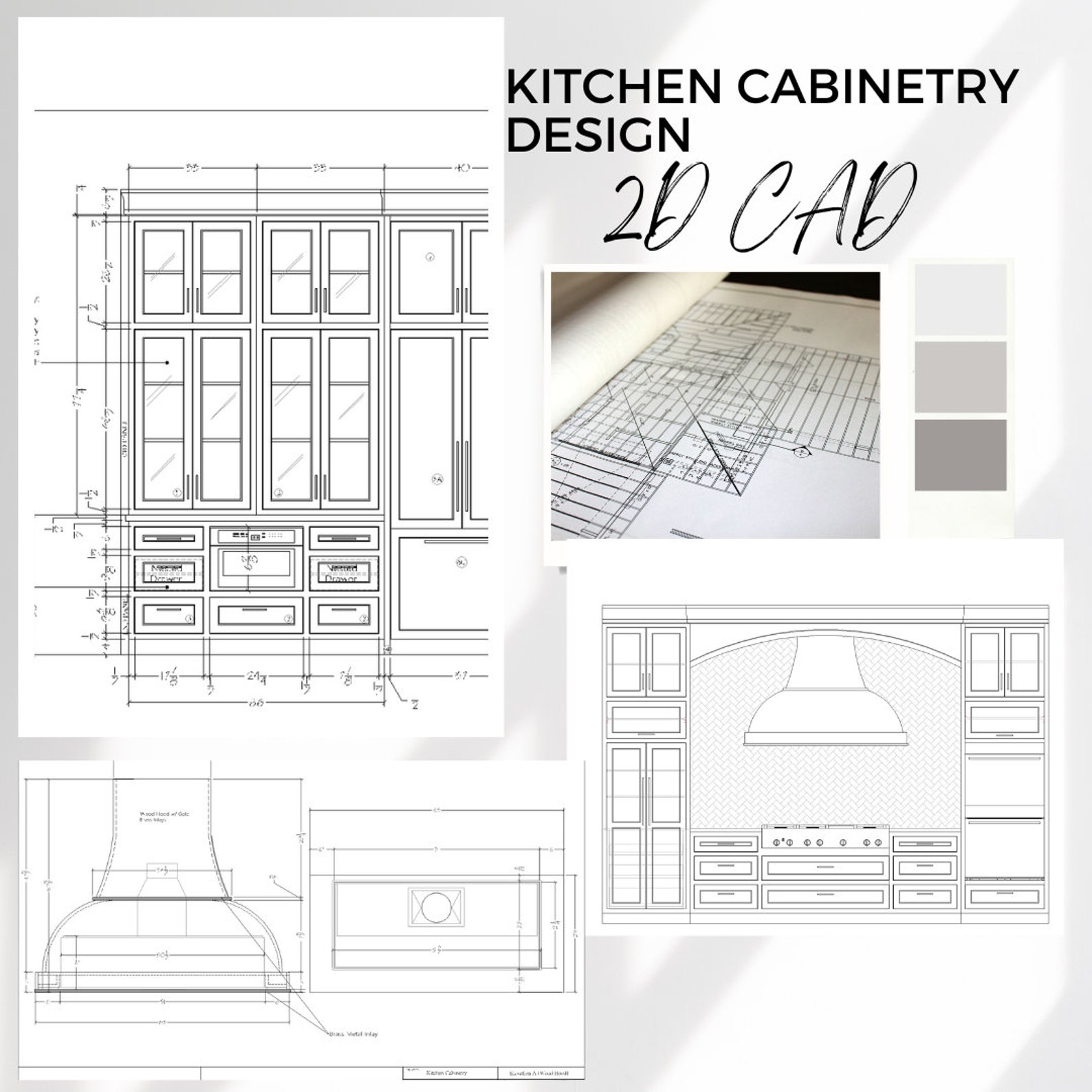 DWG Autocad 2D Kitchen Design, Kitchen Elevations, Cabinetry Details ...