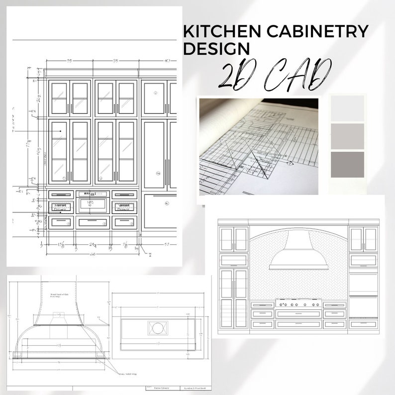 DWG Autocad 2D Kitchen Design, Kitchen Elevations, Cabinetry Details ...
