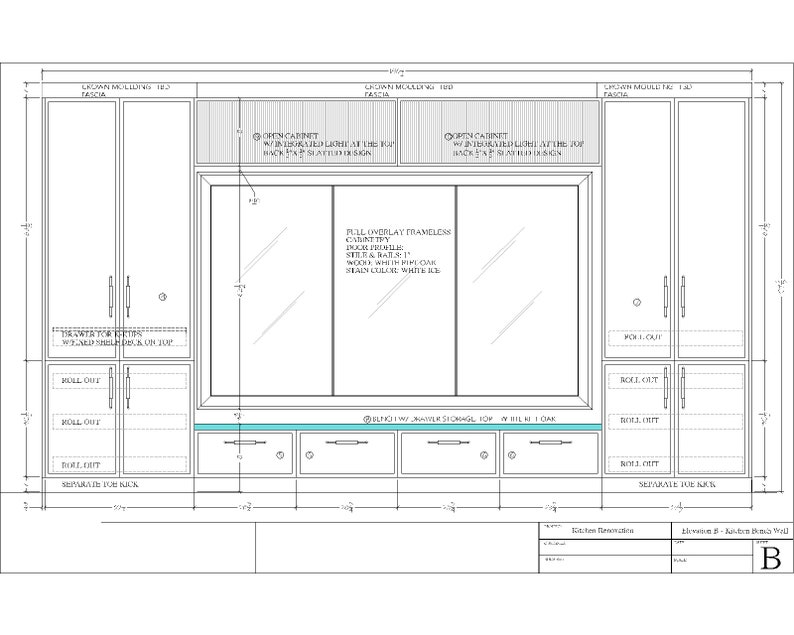 Autocad Full Kitchen/dining Design Package Completed and - Etsy